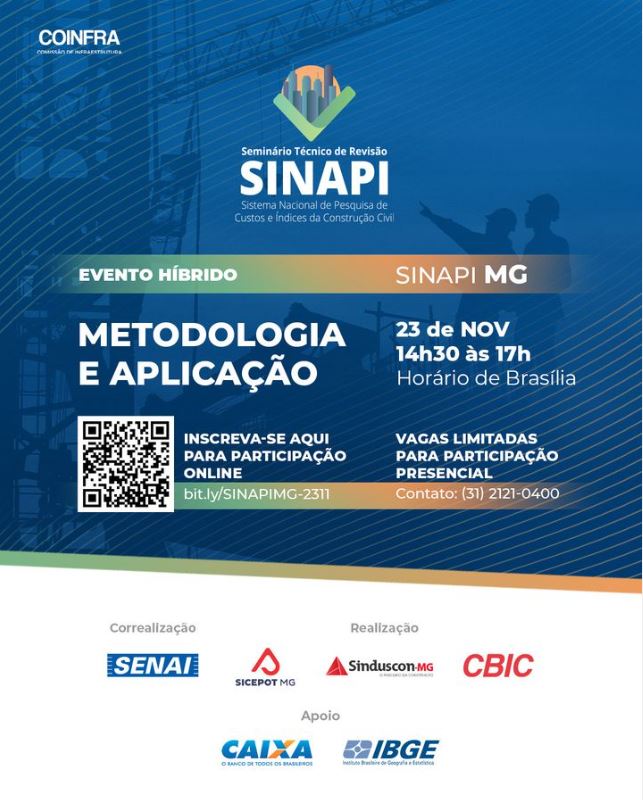 Seminário Técnico – Sinapi trará debate em Minas Gerais. Participe ...